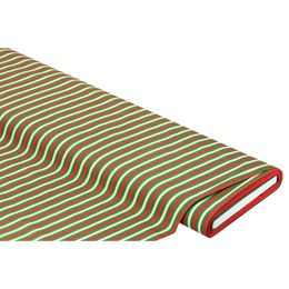 buttinette Baumwollstoff Streifen "Mona", grün/rot/beige