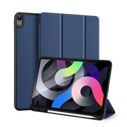 Dux Ducis Tablet-Hülle Buch Tasche Hartschale mit Smart Sleep Standfunktion kompatibel mit IPAD AIR 4 10.9" (2022) Tablet Hülle Etui Brieftasche Schutzhülle Blau