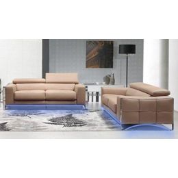 JVmoebel Sofa Beige Sofagarnitur Sofa Set 3+2 (ohne Sessel) Couch Sitz Polster