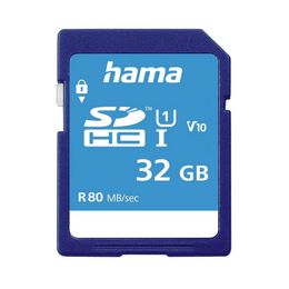 Hama SDHC 16GB Class 10 UHS-I 80MB/S Speicherkarte (32 GB, UHS-I Class 10, 80 MB/s Lesegeschwindigkeit), blau