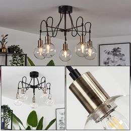 hofstein Quento Deckenleuchte Messing, Schwarz, 5-flammig