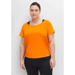 sheego Große Größen: Set aus Funktionsshirt und Funktionstop, orange+schwarz, Gr.40