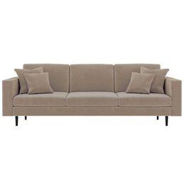 JVmoebel Chesterfield-Sofa Hellbraune Luxus 3-er Couch Modernes Sofa Stoffmöbel Brandneu