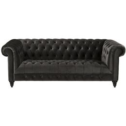 JVmoebel Chesterfield-Sofa Moderner schwarzes Chesterfield Dreisitzer Wohnzimmer Couch Luxus