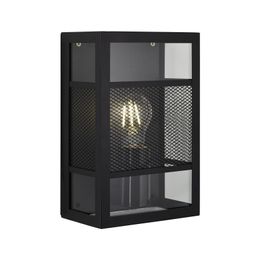 Brilliant Lampe, Getta Außenwandleuchte schwarz, Metall/Kunststoff, 1x A60, E27, 40W,Normallampen (nicht enthalten)