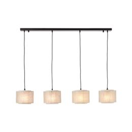 Brilliant Odar Pendelleuchte 4flg schwarz/beige 4x A60, E27, 42W, geeignet f&uuml;r Normallampen (nicht enthalten)