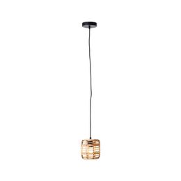Brilliant Lampe, Crosstown Pendelleuchte 16cm holz hell/schwarz, Bambus/Metall, 1x A60, E27, 40W,Normallampen (nicht enthalten)