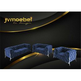 JVmoebel Chesterfield-Sofa Graues Chesterfield 3+2+1 Couch Set modernes Design Luxus Neu