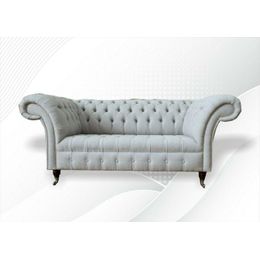 JVmoebel Chesterfield-Sofa Luxus hellgrauer 2-Sitzer Chesterfield Wohnzimmermöbel Textil Neu