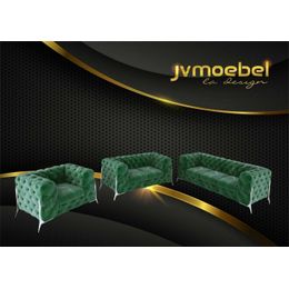 JVmoebel Chesterfield-Sofa Graues Chesterfield 3+2+1 Couch Set modernes Design Luxus Neu