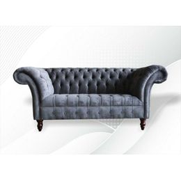 JVmoebel Chesterfield-Sofa Luxus grauer 2 Sitzer Wohnzimmermöbel Chesterfield Neu
