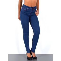 ESRA Skinny-fit-Jeans S400 Damen High Waist Skinny Jeans Stretch Hose hohe Leibhöhe bis Übergröße