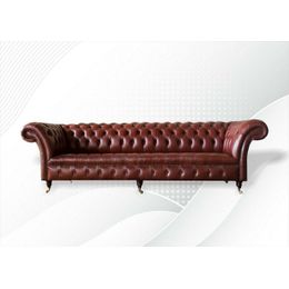 JVmoebel Chesterfield-Sofa Großes Braunes Chesterfield Sofa xxl 4-Sitzer Modern Ledermöbel Neu