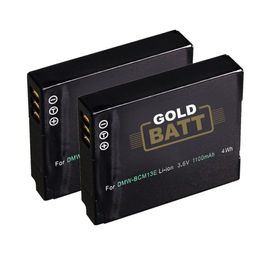 GOLDBATT 2x Akku für Panasonic DMW-BCM13 BCM13 DMC-TZ41 DMC-TS5 DMC-FT5 DMC-TZ40 DMC-ZS30 Kamera-Akku Ersatzakku 1100 mAh (3,6 V, 2 St)