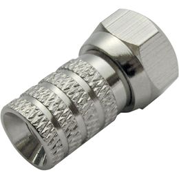 Schwaiger FST8314 201 TV-Adapter F-Stecker zu F-Buchse, für Koaxialkabel, silberfarben