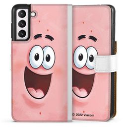 DeinDesign Handyhülle Patrick Star Spongebob Schwammkopf Offizielles Lizenzprodukt, Samsung Galaxy S21 5G Hülle Handy Flip Case Wallet Cover, weiß