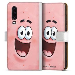 DeinDesign Handyhülle Patrick Star Spongebob Schwammkopf Offizielles Lizenzprodukt, Huawei P30 Hülle Handy Flip Case Wallet Cover Handytasche Leder