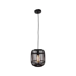 Brilliant Woodrow Pendelleuchte 1flg 21cm holz dunkel/schwarz Innenleuchten,Pendelleuchten 1x A60, E27, 60W, geeignet f&uuml;r Normallampen (nicht enthalten) Kabel k&uuml;rzbar