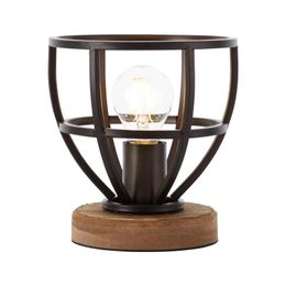 Brilliant Lampe Matrix Wood Tischleuchte 18cm schwarz antik 1x A60, E27, 40W, geeignet für Normallampen (nicht enthalten) Mit Schnurzwischenschalter