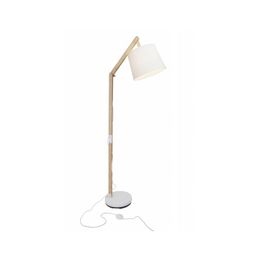 Brilliant Lampe Carlyn Standleuchte 1flg holz hell/weiß 1x A60, E27, 60W, geeignet für Normallampen (nicht enthalten) Mit Fußschalter