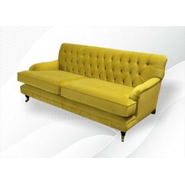 JVmoebel Chesterfield-Sofa Gelber Luxus Chesterfield Zweisitzer Modernes Design Couch