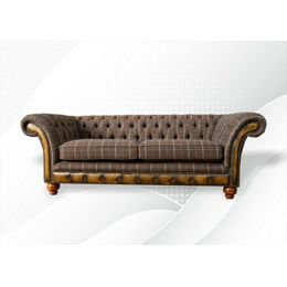 JVmoebel Chesterfield-Sofa Luxus Braune Chesterfield Couch 3-Sitzer Textilmöbel Neu