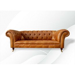 JVmoebel Chesterfield-Sofa Brauner Chesterfield Dreisitzer 3-er Couch Moderne Möbel Neu