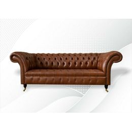JVmoebel Chesterfield-Sofa Brauner Dreisitzer Chesterfield Möbel 3-er Couch Modern Neu
