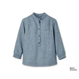 Tchibo NAH/STUDIO Bluse | Baumwoll-Leinen-Mix - Blau - Gr.: 38