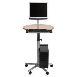 Maul höhenverstellbarer PC-Tisch Profi 9317070 braun, grau für 1 Monitor, 1 Tastatur, 1 Maus, 1 PC