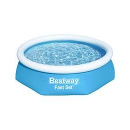 Bestway Fast Set Aufstellpool-Set, Ø 244cm x 61cm, Schwimmbad blau/hellblau, mit Filterpumpe Wasserinhalt: 1.880 Liter Wassertiefe max.: 51 cm Filtersystem: Kartuschenfilter, 1.249 l/h Aufbau: Ablassventil