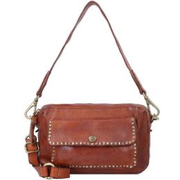 Campomaggi Bowling Schultertasche Leder 22 cm cognac