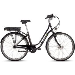 SAXONETTE E-Bike Fashion Plus 2.0, 7 Gang Shimano, Nabenschaltung, Frontmotor, 418 Wh Akku, Pedelec, Elektrofahrrad für Damen u. Herren, Cityrad, schwarz