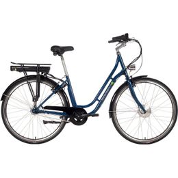 SAXONETTE E-Bike Fashion Plus 2.0, 7 Gang Shimano, Nabenschaltung, Frontmotor, 418 Wh Akku, Pedelec, Elektrofahrrad für Damen u. Herren, Cityrad, blau