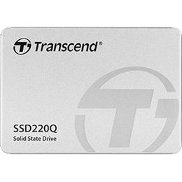 Transcend SSD220Q 2TB interne SSD (2 TB) 2,5" 550 MB/S Lesegeschwindigkeit, 500 MB/S Schreibgeschwindigkeit, silberfarben