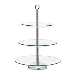 Relaxdays Etagere transparent/silber 40,0 cm