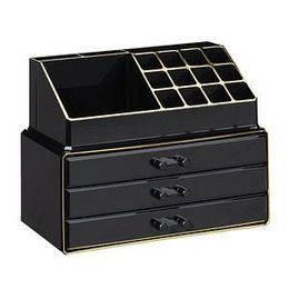 Relaxdays Make-Up-Organizer schwarz/gold