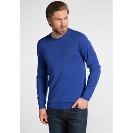 Eterna Strickpullover blau L L 100% Schurwolle