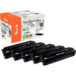 Peach HP 201 X 5 Toner XL (2*bk, c/m/y) ersetzt HP No. 201X, CF400X*2, CF401X, CF402X, CF403X f&uuml;r z.B. HP Color LaserJet Pro MFP M 277 dw (wiederaufbereitet)