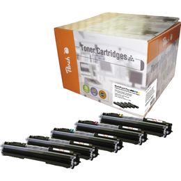 Peach HP 126 A 5 Toner (2*bk, c/m/y) ersetzt HP No. 126A, CE310A*2, CE311A, CE312A, CE313A f&uuml;r z.B. HP Color LaserJet Pro CP 1025 nw (wiederaufbereitet)
