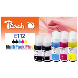 Peach E112 Spar Pack Plus Druckerpatronen (2*bk, c/m/y) ersetzt Epson No. 112 f&uuml;r z.B. Epson EcoTank L 11160, Epson EcoTank L 15150