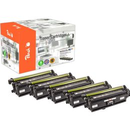 Peach HP 508 X 5 Toner XL (2*bk, c/m/y) ersetzt HP No. 508X, CF360X*2, CF361X, CF362X, CF363X f&uuml;r z.B. HP Color LaserJet Enterprise M 553 (wiederaufbereitet)