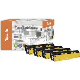 Peach HP 128 A 4 Toner (bk, c/m/y) ersetzt HP No. 128A, CE320A, CE321A, CE322A, CE323A f&uuml;r z.B. HP Color LaserJet Pro CM 1415 fn (wiederaufbereitet)