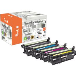 Peach HP 507 A 5 Toner (2*bk, c/m/y) ersetzt HP No. 507A, CE400A*2, CE401A, CE402A, CE403A f&uuml;r z.B. HP LaserJet Enterprise 500 color M 551 dn (wiederaufbereitet)