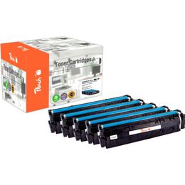 Peach HP 203 X 5 Toner XL (2*bk, c/m/y) ersetzt HP No. 203X, CF540X*2, CF541X, CF542X, CF543X f&uuml;r z.B. HP Color LaserJet Pro MFP M 280 nw (wiederaufbereitet)