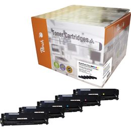 Peach HP 305 A 5 Toner (2*bk, c/m/y) ersetzt HP No. 305A, CE410A*2, CE411A, CE412A, CE413A f&uuml;r z.B. HP LaserJet Pro 300 color M 351 A (wiederaufbereitet)