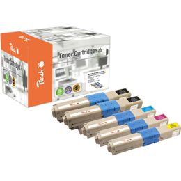 Peach O4496/47/97 5 Toner (2*bk, c/m/y) ersetzt OKI 44973533-6 f&uuml;r z.B. OKI C 301 DN, OKI C 321 DN, OKI MC 332 DN, OKI MC 340, OKI MC 342 DN (wiederaufbereitet)