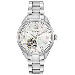 Mechanische Uhr Bulova "96P181" Armbanduhren silberfarben Damen Mechanische Uhren