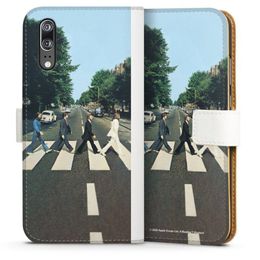 DeinDesign Handyhülle Abbey Road The Beatles Musik The Beatles - Abbey Road, Huawei P20 Hülle Handy Flip Case Wallet Cover Handytasche Leder, weiß