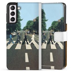 DeinDesign Handyhülle Abbey Road The Beatles Musik The Beatles - Abbey Road, Samsung Galaxy S21 5G Hülle Handy Flip Case Wallet Cover, weiß